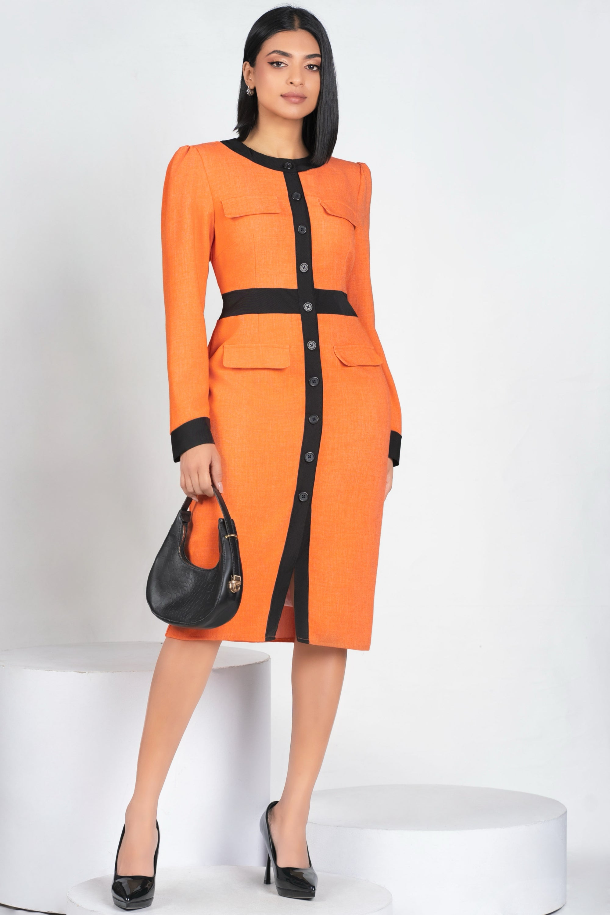 Orange Sheath Dress – MONDY78